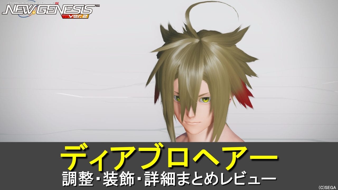 【PSO2NGS】ディアブロヘアーの調整、装飾、レビューまとめ | ロボアークスのPSO2NGS攻略情報まとめ