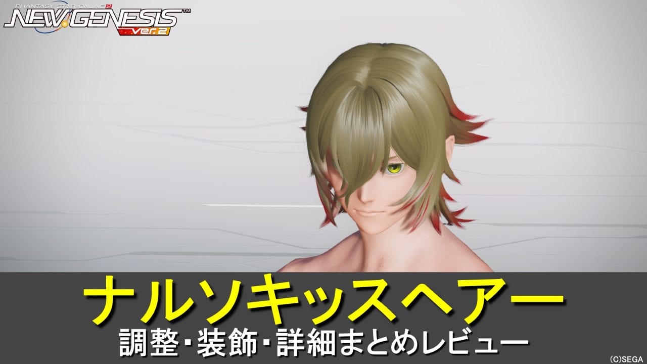【PSO2NGS】ナルソキッスヘアーの調整、装飾、レビューまとめ | ロボアークスのPSO2NGS攻略情報まとめ
