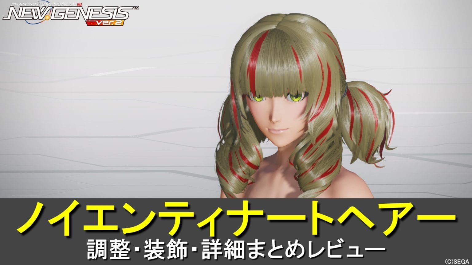 【PSO2NGS】ノイエンティナートヘアーの調整、装飾、レビューまとめ | ロボアークスのPSO2NGS攻略情報まとめ