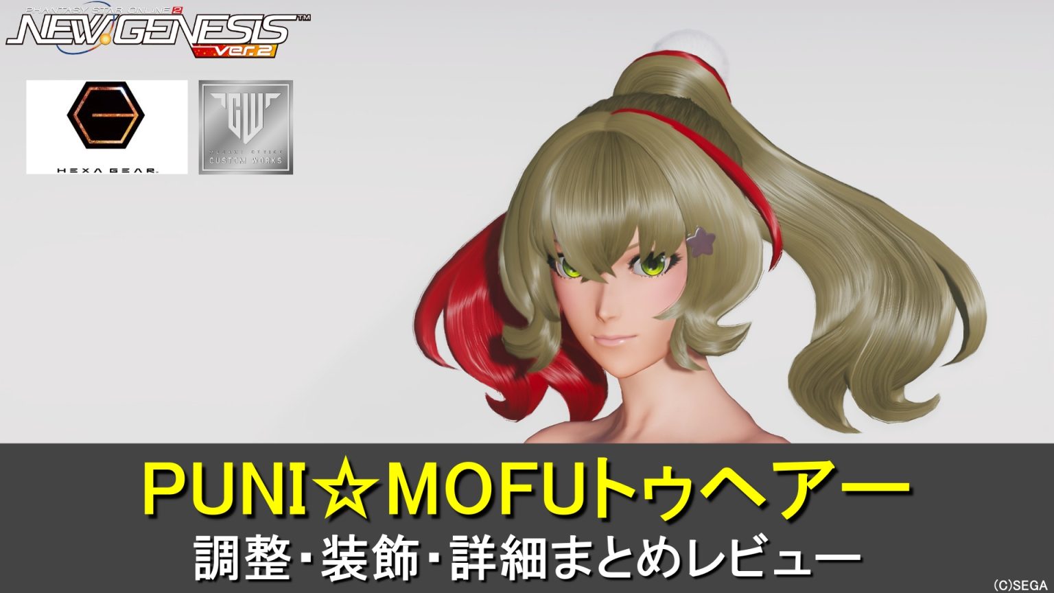 【PSO2NGS】PUNI☆MOFUトゥヘアーの調整、装飾、レビューまとめ【メガミデバイスコラボ】 | ロボアークスのPSO2NGS攻略情報まとめ