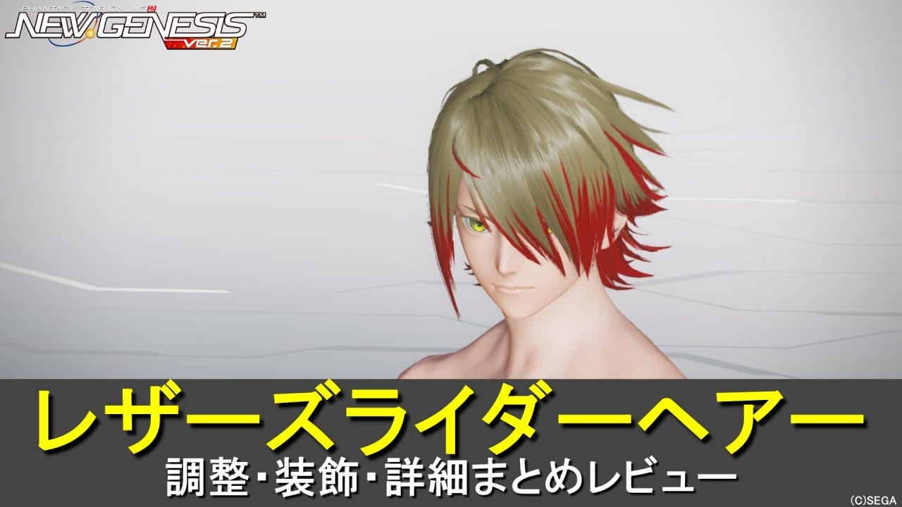 【PSO2NGS】レザーズライダーヘアーの調整、装飾、レビューまとめ | ロボアークスのPSO2NGS攻略情報まとめ