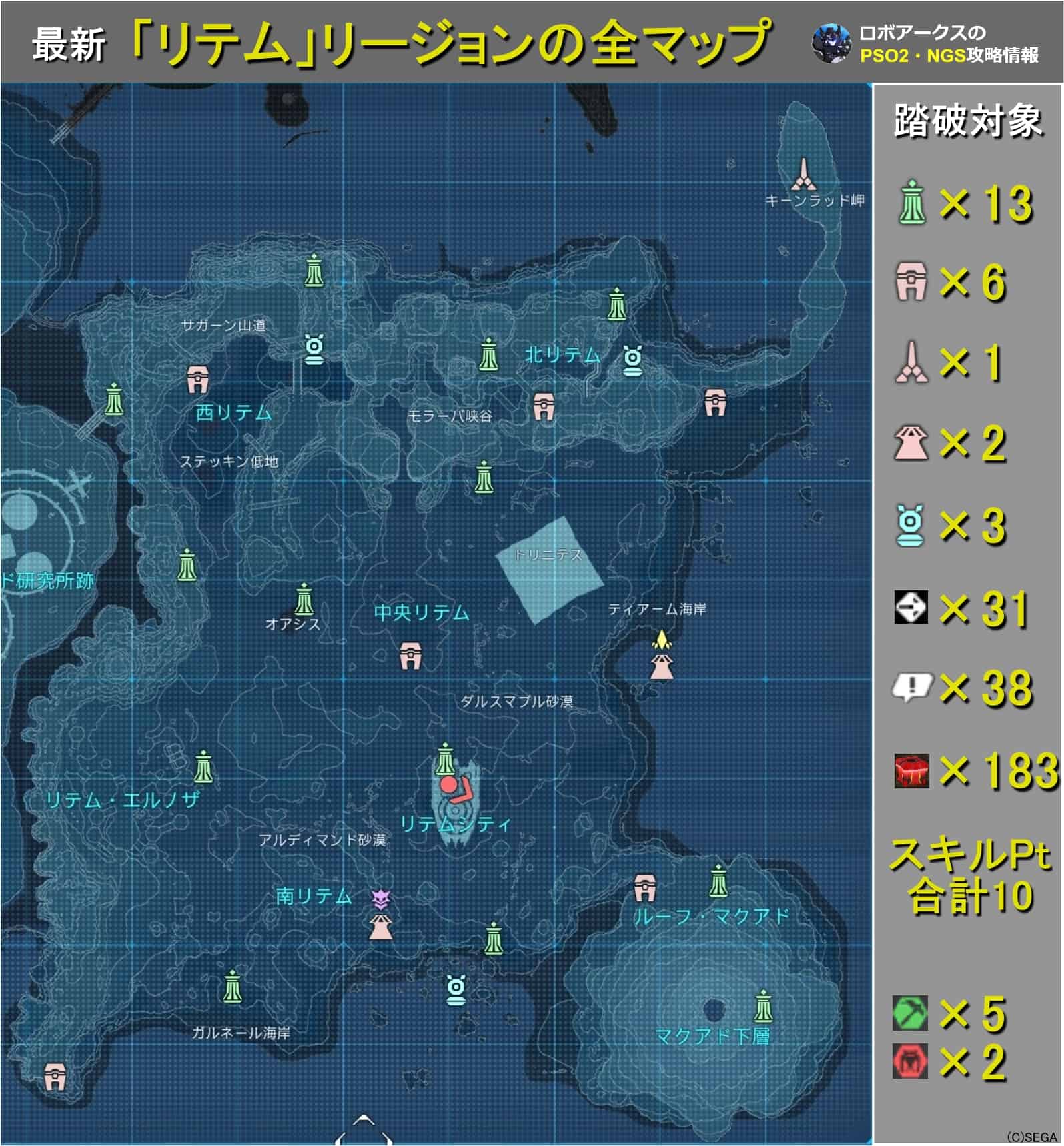 【PSO2NGS】リテムリージョンまとめ【砂漠】 | ロボアークスのPSO2NGS攻略情報まとめ