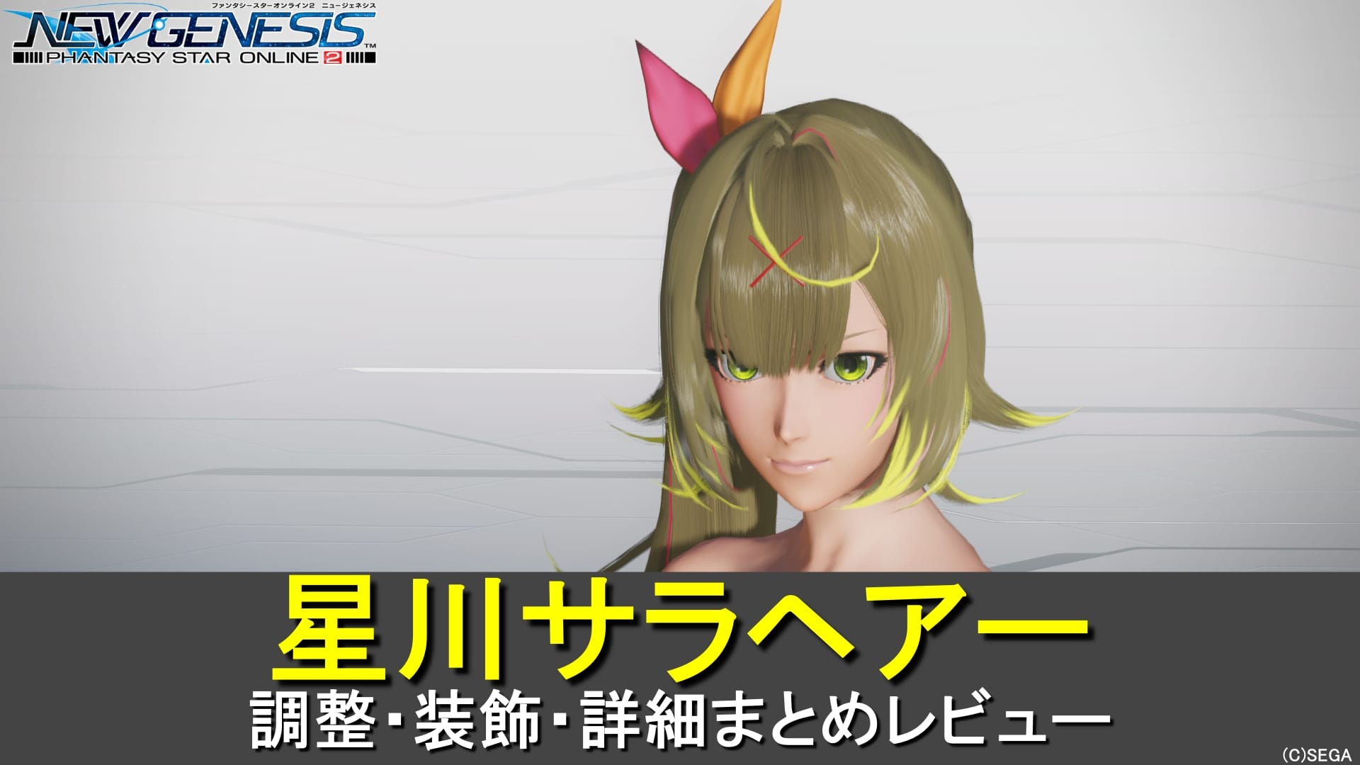 【PSO2NGS】星川サラヘアーの調整、装飾、レビューまとめ | ロボアークスのPSO2NGS攻略情報まとめ