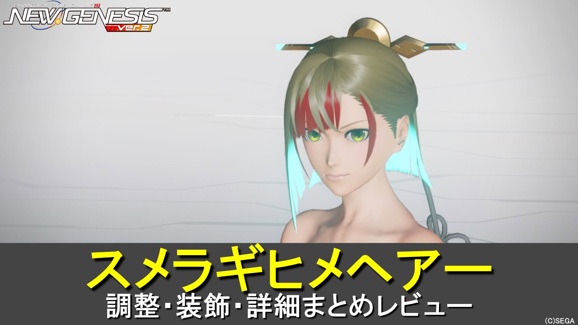 【PSO2NGS】スメラギヒメヘアーの調整、装飾、レビューまとめ | ロボアークスのPSO2NGS攻略情報まとめ